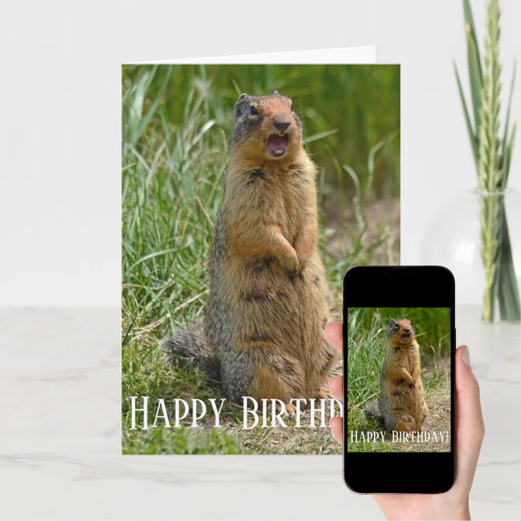 Funny screaming gopher card | Zazzle