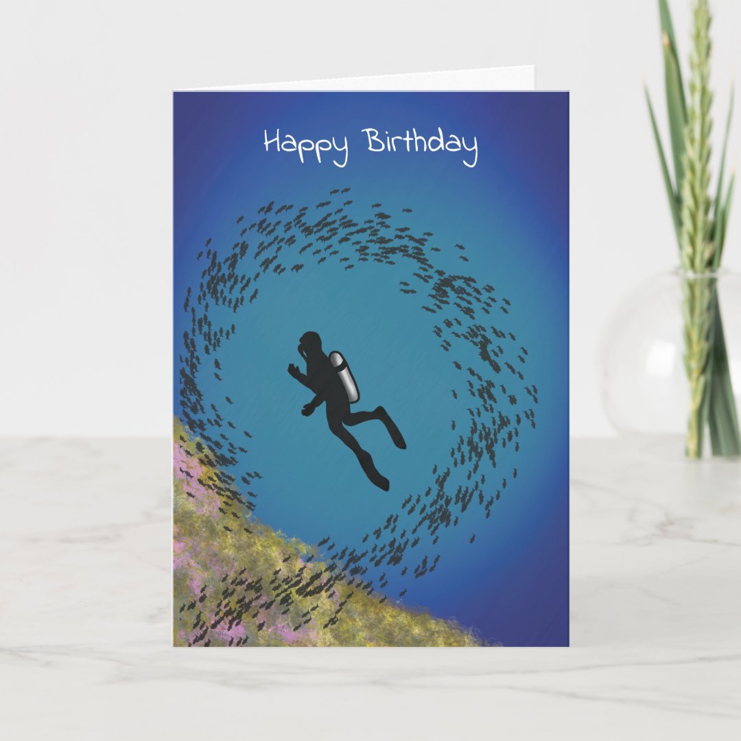 Funny Scuba Diving Diver Underwater Card | Zazzle