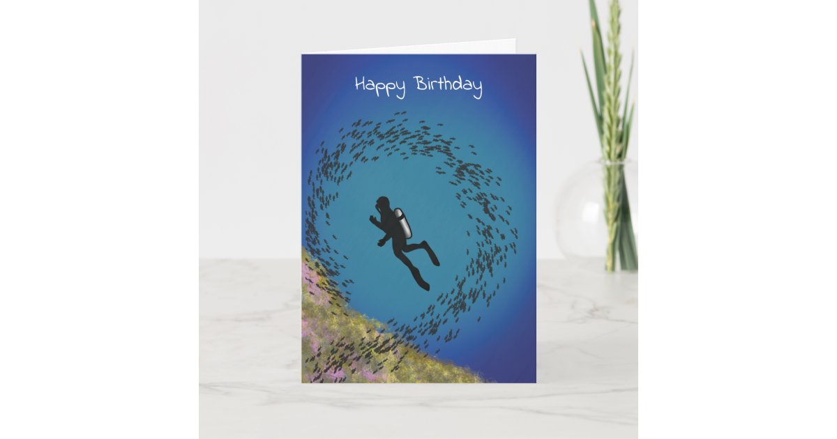 Funny Scuba Diving Diver Underwater Card | Zazzle