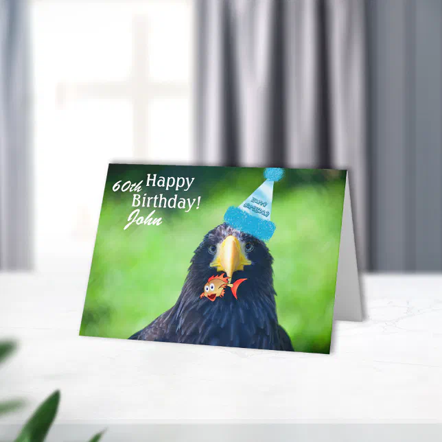 Funny Sea-hawk Bird•Happy Birthday Card | Zazzle