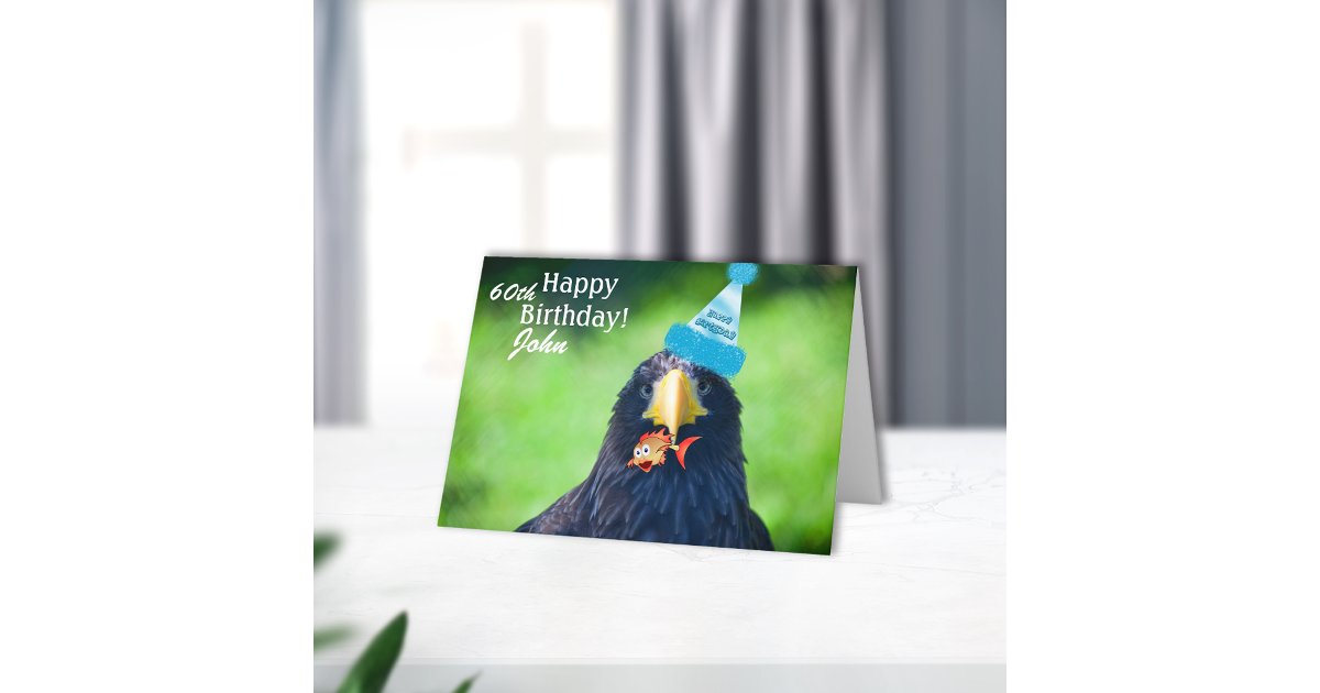 Funny Sea-hawk Bird•Happy Birthday Card | Zazzle