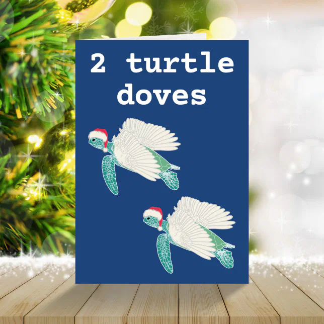 Funny sea turtle 12 days of Christmas Holiday Card | Zazzle