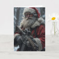Funny Second Amendment Santa Claus Christmas Card | Zazzle