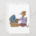 Funny Secretary Cat Cartoon Office Humor Invitation | Zazzle