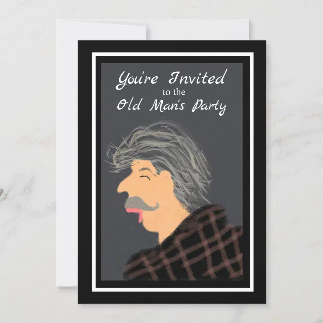 Funny Senior Citizen Old Man's Birthday Party Invitation | Zazzle