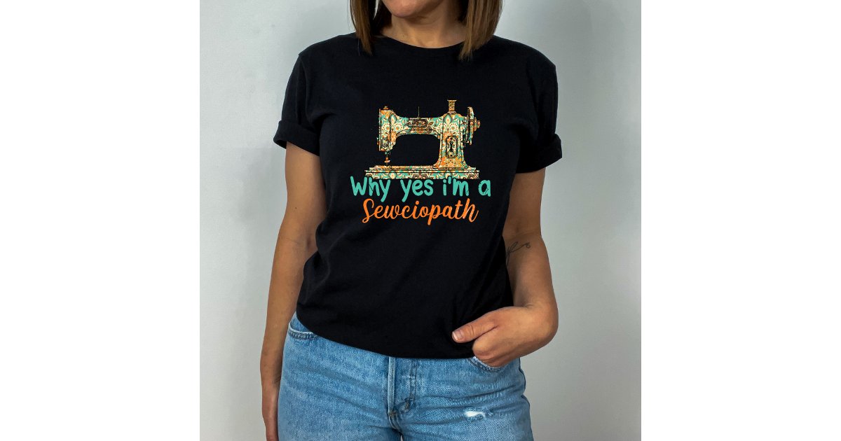Funny Sewing Machine T-Shirt | Zazzle