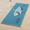Funny Shark custom name yoga mat | Zazzle