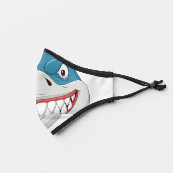 Funny Shark Face Mouth Smile Premium Face Mask | Zazzle