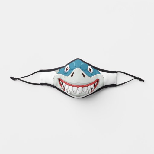 Funny Shark Face Mouth Smile Premium Face Mask | Zazzle