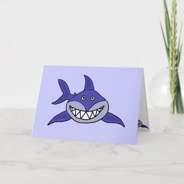Funny Shark Thinking of you card | Zazzle