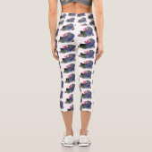 Funny shark watching TV cartoon Capri Leggings | Zazzle