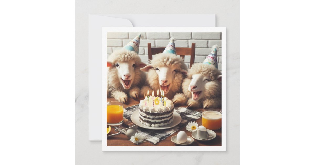 Funny sheep birthday invitation, party animals invitation | Zazzle