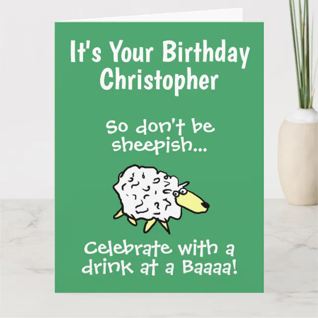 Funny Sheep Design Cartoon Birthday Card | Zazzle