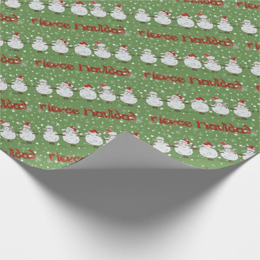 Funny Sheep Fleece Navidad Diagonal Gift Wrap | Zazzle