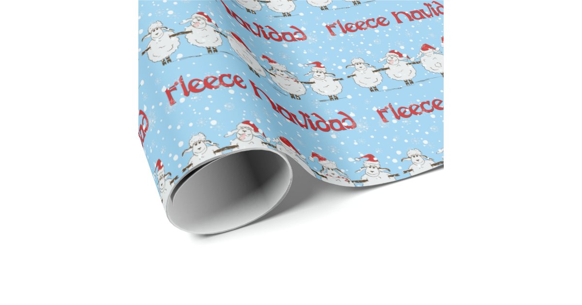 Funny Sheep Fleece Navidad Horizontal Gift Wrap | Zazzle