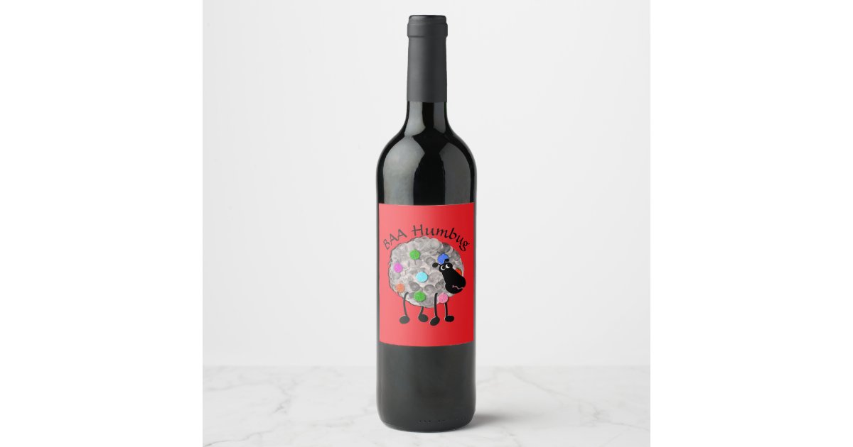 Funny Sheep wine bottle label | Zazzle