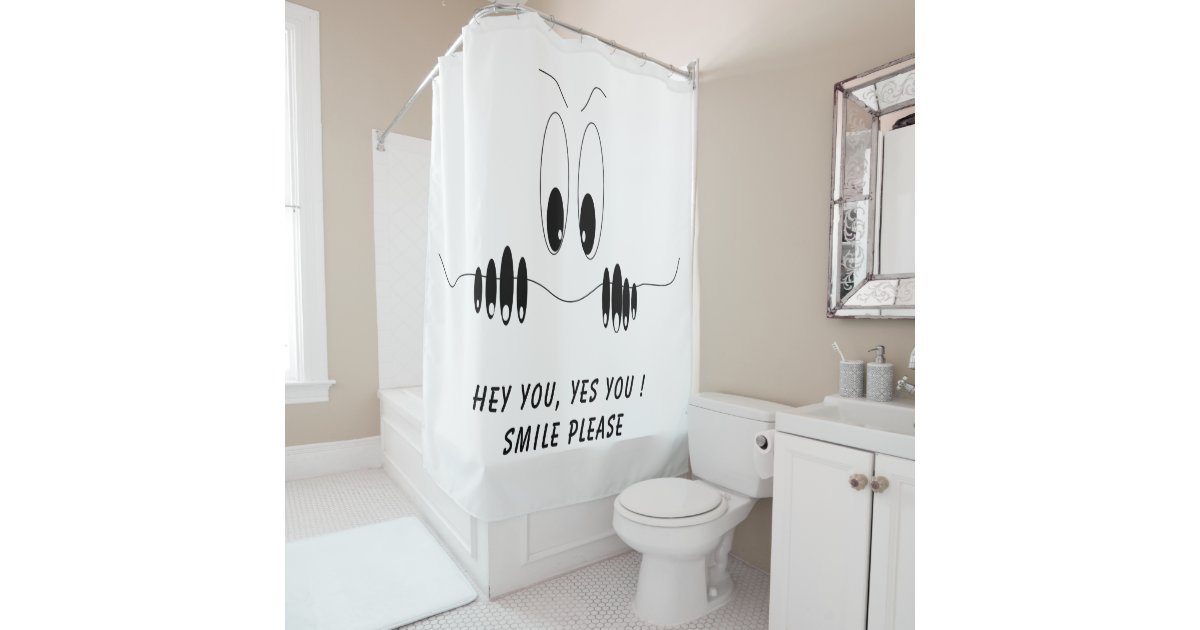 Funny Shower Curtain Playful Happy Eyes - Smile | Zazzle