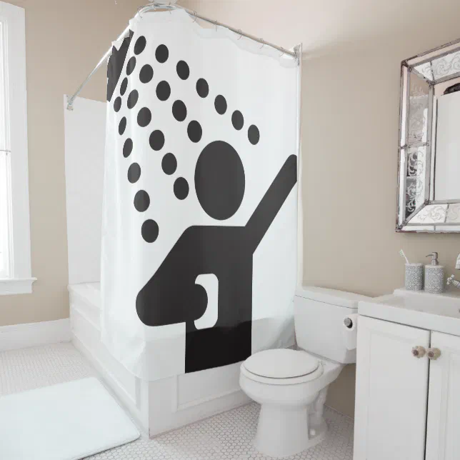 Funny Shower Symbol Man Shower Curtain | Zazzle