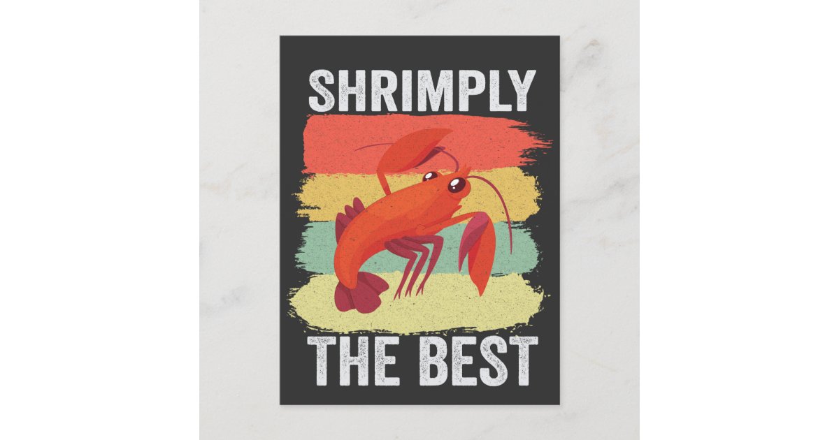 Funny Shrimp Shellfish Keep it Shrimple Fishing Invitation Postcard ...