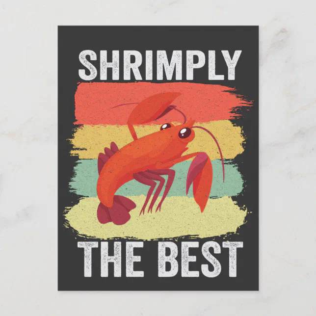 Funny Shrimp Shellfish Keep it Shrimple Fishing Invitation Postcard ...