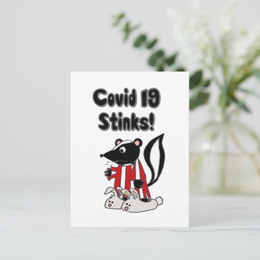 Funny Sick Skunk Covid 19 Stinks Postcard | Zazzle