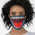 Funny Silly Shark White Sharp Teeth Face Mask | Zazzle