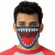 Funny Silly Shark White Sharp Teeth Face Mask | Zazzle