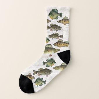 Funny Simple Fisherman Modern Fish Custom Wildlife Socks | Zazzle