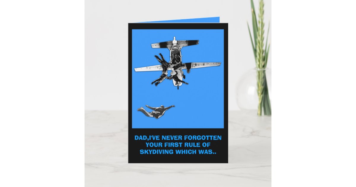 Funny skydiving card | Zazzle