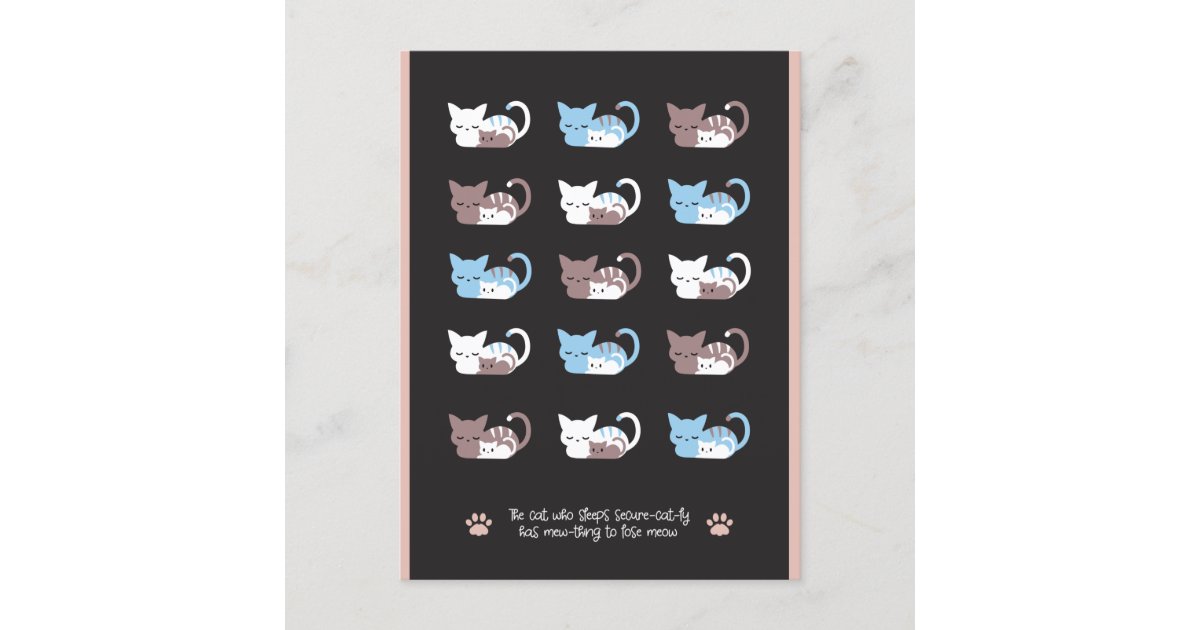 Funny sleeping cat quotes II postcard | Zazzle