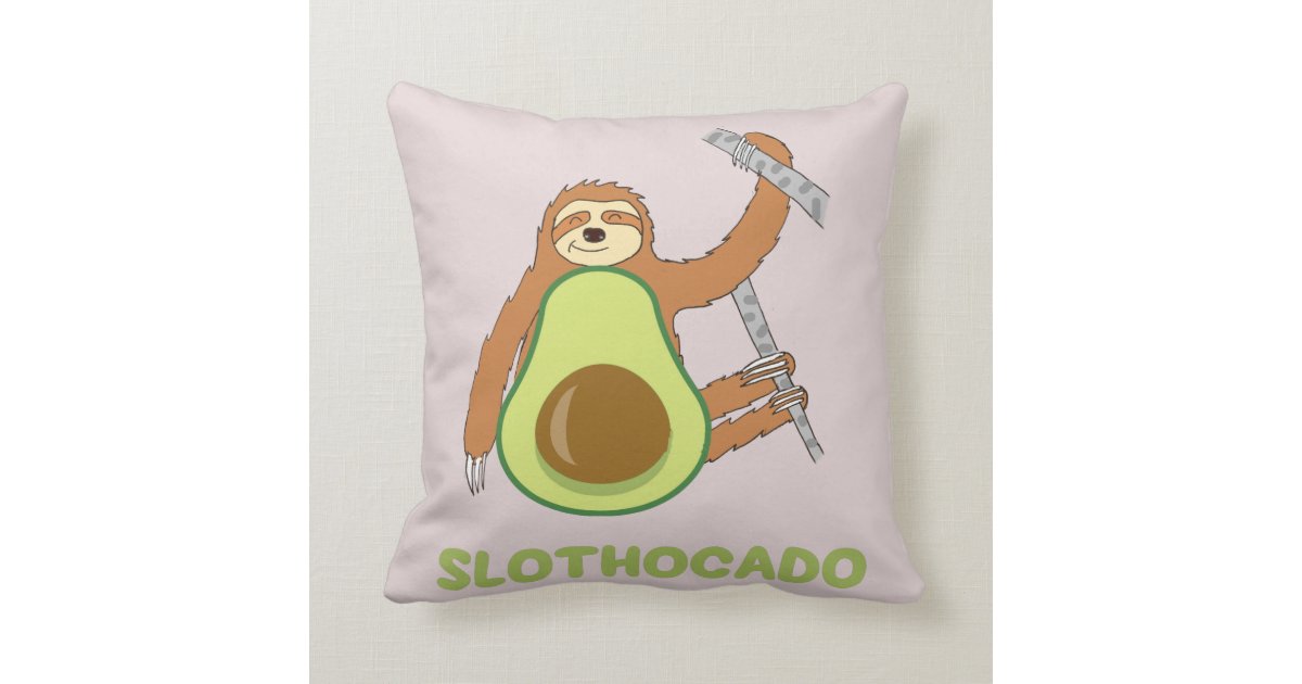 Funny Sloth Avocado Slothocado Throw Pillow | Zazzle.com