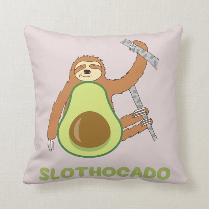 Funny Sloth Avocado Slothocado Throw Pillow | Zazzle.com