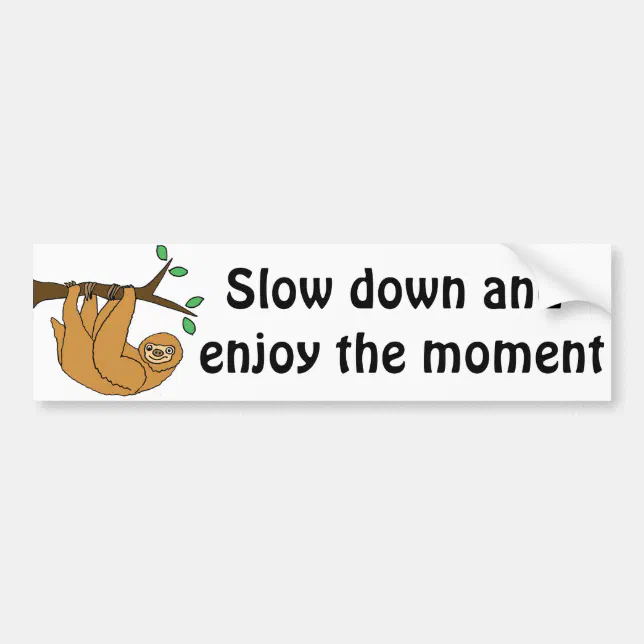 Funny Sloth Cartoon Bumper Sticker | Zazzle