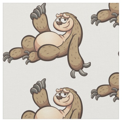Funny Sloth Fabric | Zazzle