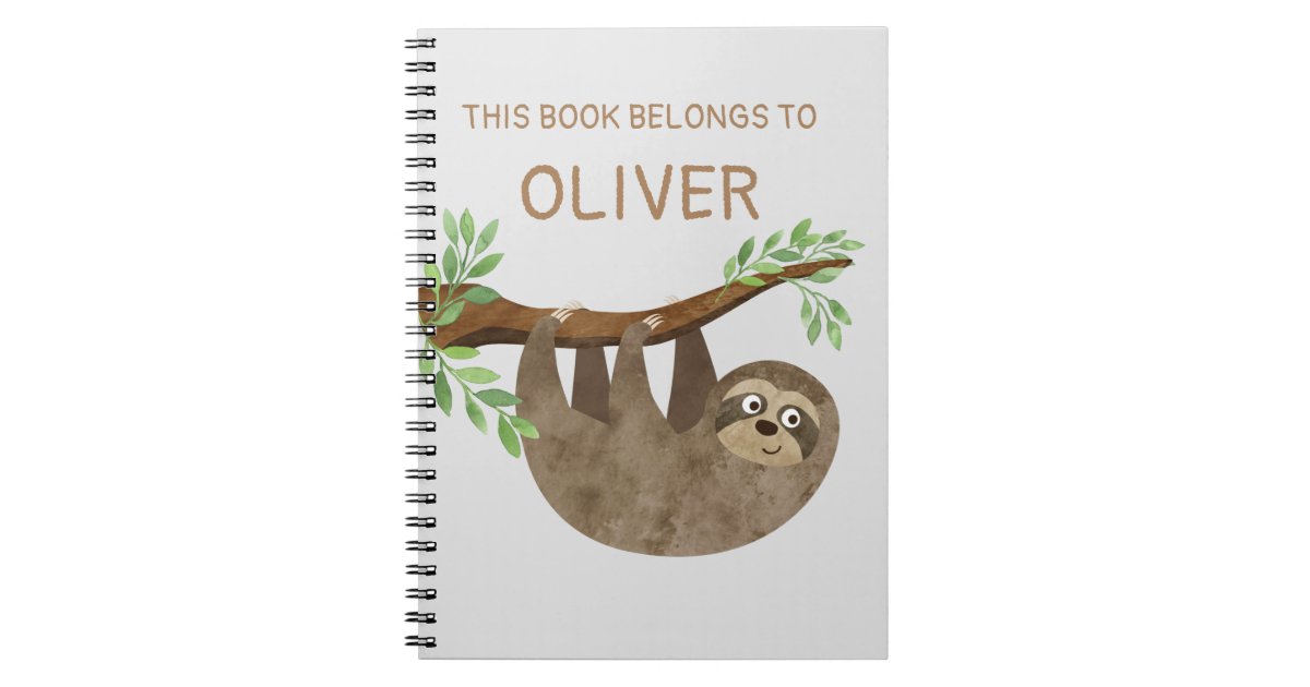 Funny sloth hanging notebook | Zazzle