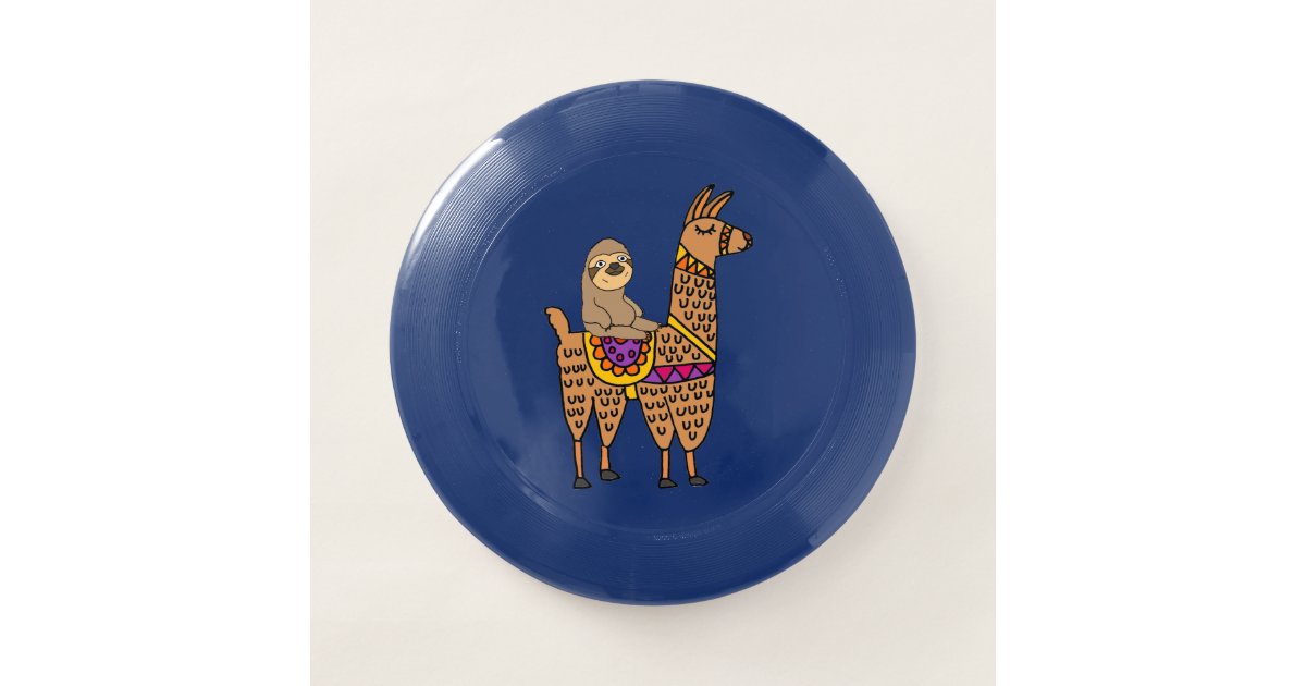 Funny Sloth Riding Llama Frisbee | Zazzle