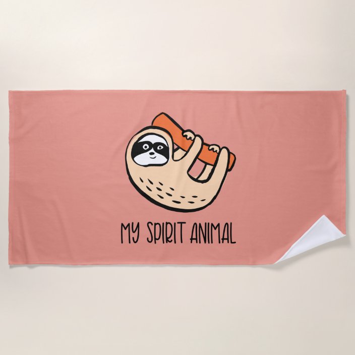 Funny sloth spirit animal beach towel | Zazzle.com