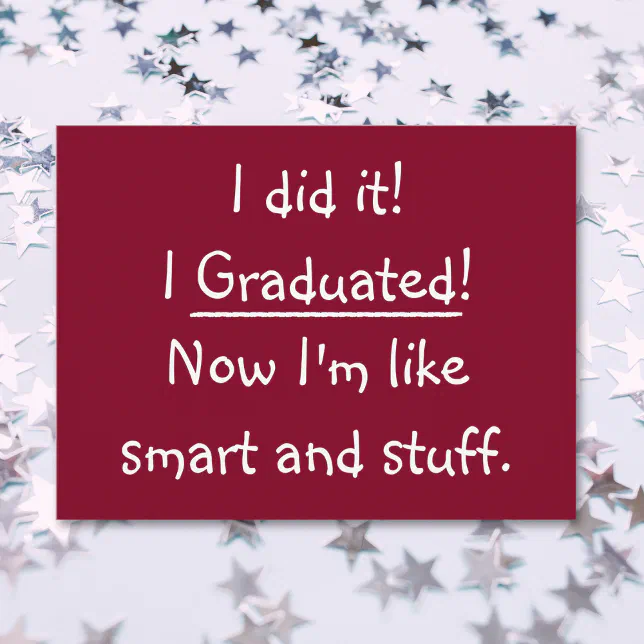 Funny Smart Grad Graduation Party Invitation Card | Zazzle