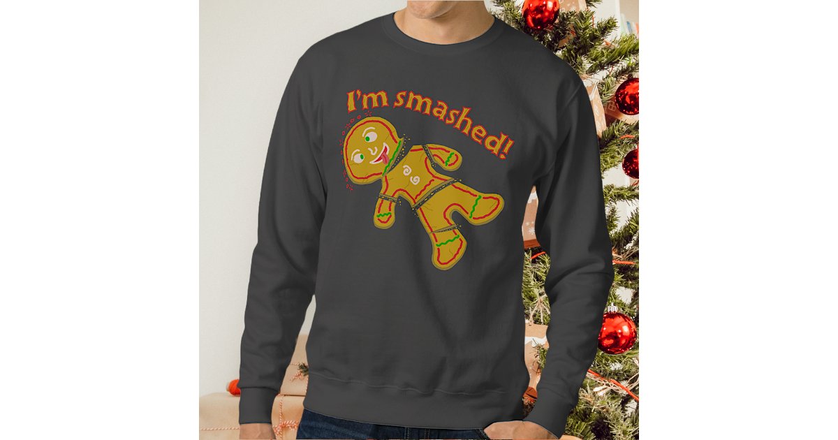 Funny Smashed Gingerbread Ugly Christmas Sweater | Zazzle