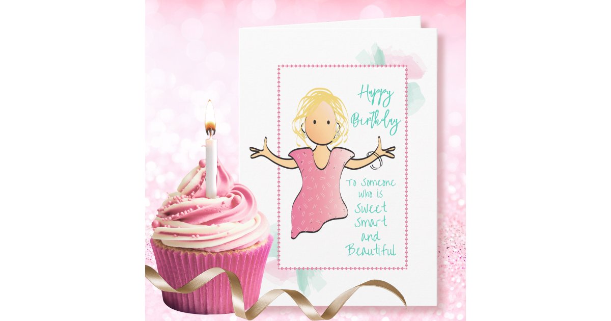 Funny Snarky Sarcastic Female Cartoon Birthday Card | Zazzle