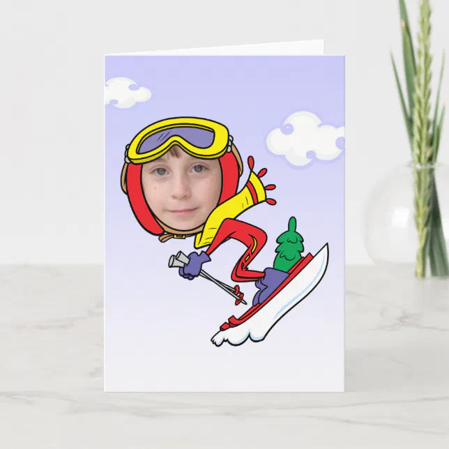 Funny Snow Skier Photo Face Template | Zazzle
