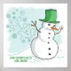 Funny Snowman Farts Snowflakes Cartoon Poster | Zazzle