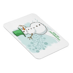 Funny Snowman Farts Snowflakes Magnet | Zazzle