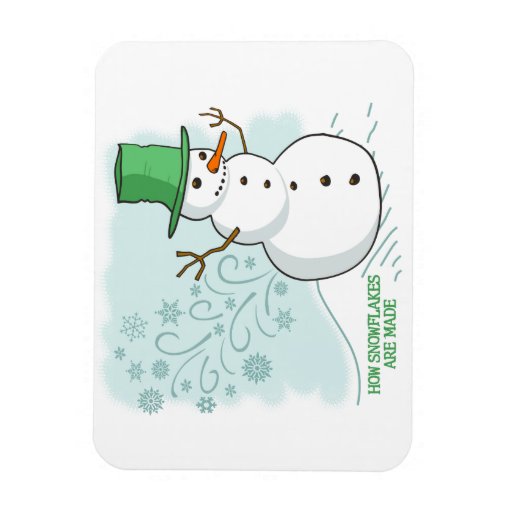 Funny Snowman Farts Snowflakes Magnet | Zazzle