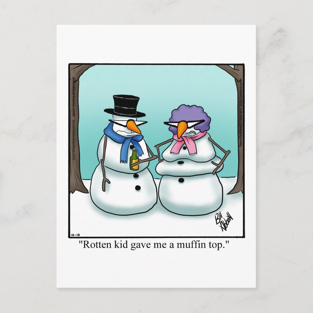 Funny Snowman Humor Holiday Postcard | Zazzle