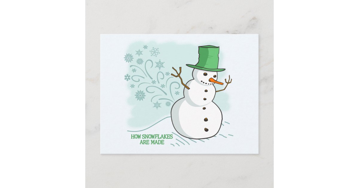 Funny Snowman Snowflakes Postcard | Zazzle