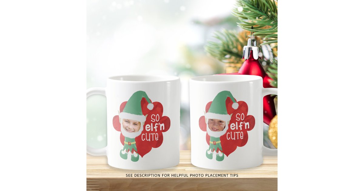 Funny SO ELF'n CUTE Elf Masks for Faces Christmas Coffee Mug | Zazzle
