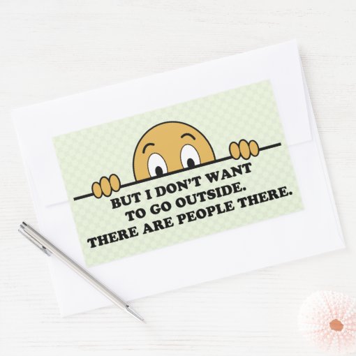 Funny Social Anxiety Coronavirus Rectangular Sticker | Zazzle