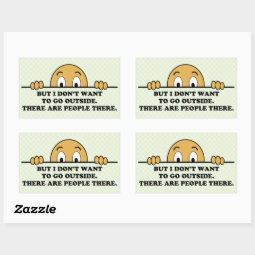 Funny Social Anxiety Coronavirus Rectangular Sticker | Zazzle