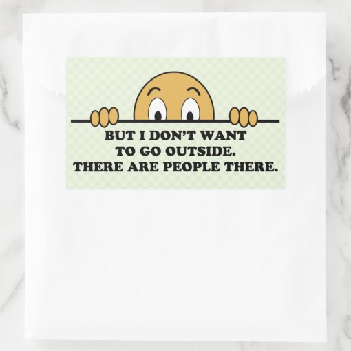 Funny Social Anxiety Coronavirus Rectangular Sticker | Zazzle